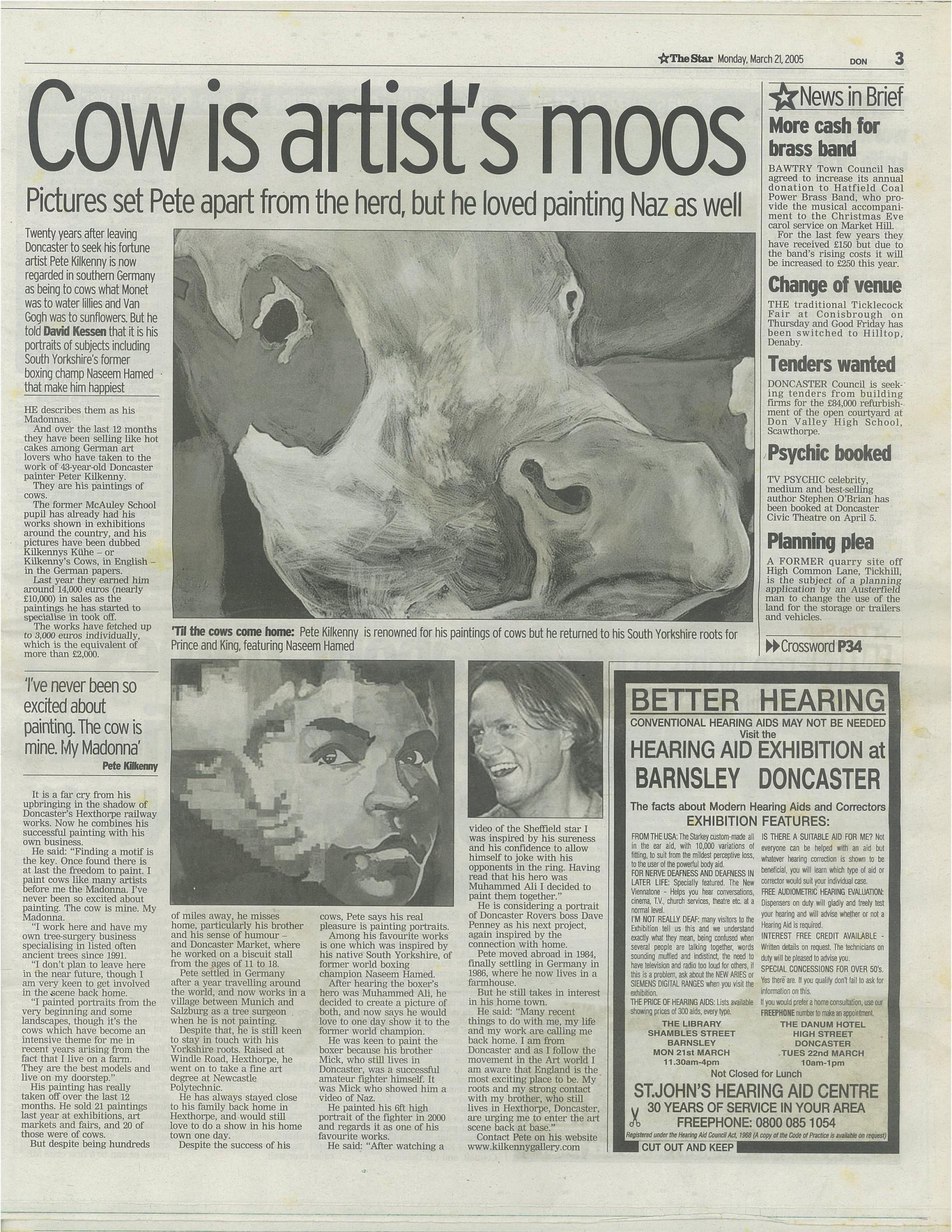 Cow is artist's moos - Newspaper article in The Star, 2005